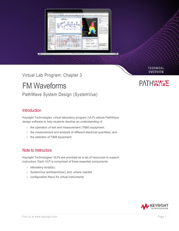 Virtual Lab Program: Chapter 3 FM Waveforms PDF Asset Page | Keysight